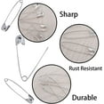 200 PCS Silver Small Safety Pins, Steel Safety Pin, 1.5Inch/38mm Safety ...