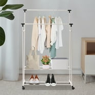 Mainstays Deluxe Garment Rack with Wheels Chrome - Walmart.com