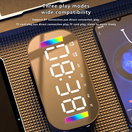 Home Office LED Alarm Clock Bluetooth-compatible Handsfree Built-in ...