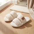 BLISSFUL STEP Women's Fuzzy Slip-on Shoes Unisex Warm Soft Comfy Indoor ...