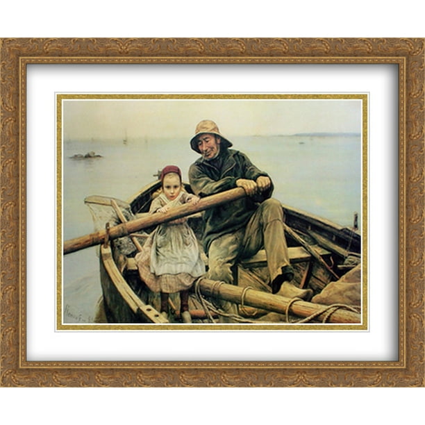 The Helping Hand, 1881 2x Matted 34x28 Large Gold Ornate Framed Art ...