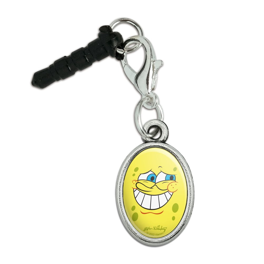 SpongeBob Guilty Face Mobile Cell Phone Headphone Jack Oval Charm fits ...