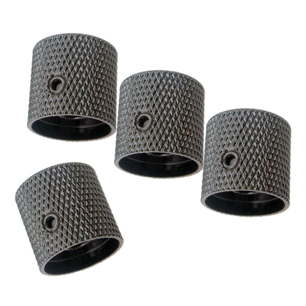 4pcs Electric Guitar/Bass Replacement Volume & Control Knobs Caps Black ...
