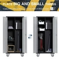 Pemberly Row Metal Broom Storage Cabinet with Rod-Cleaning Tool Storage ...