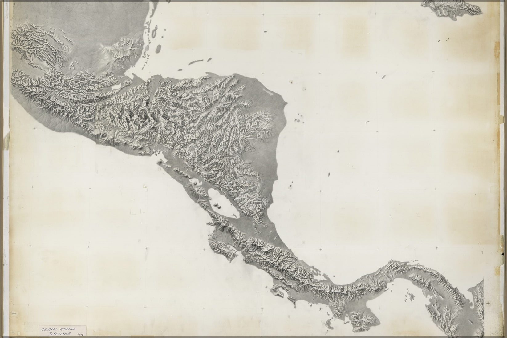 24"x36" Gallery Poster, cia terrain map of central america - Walmart.com