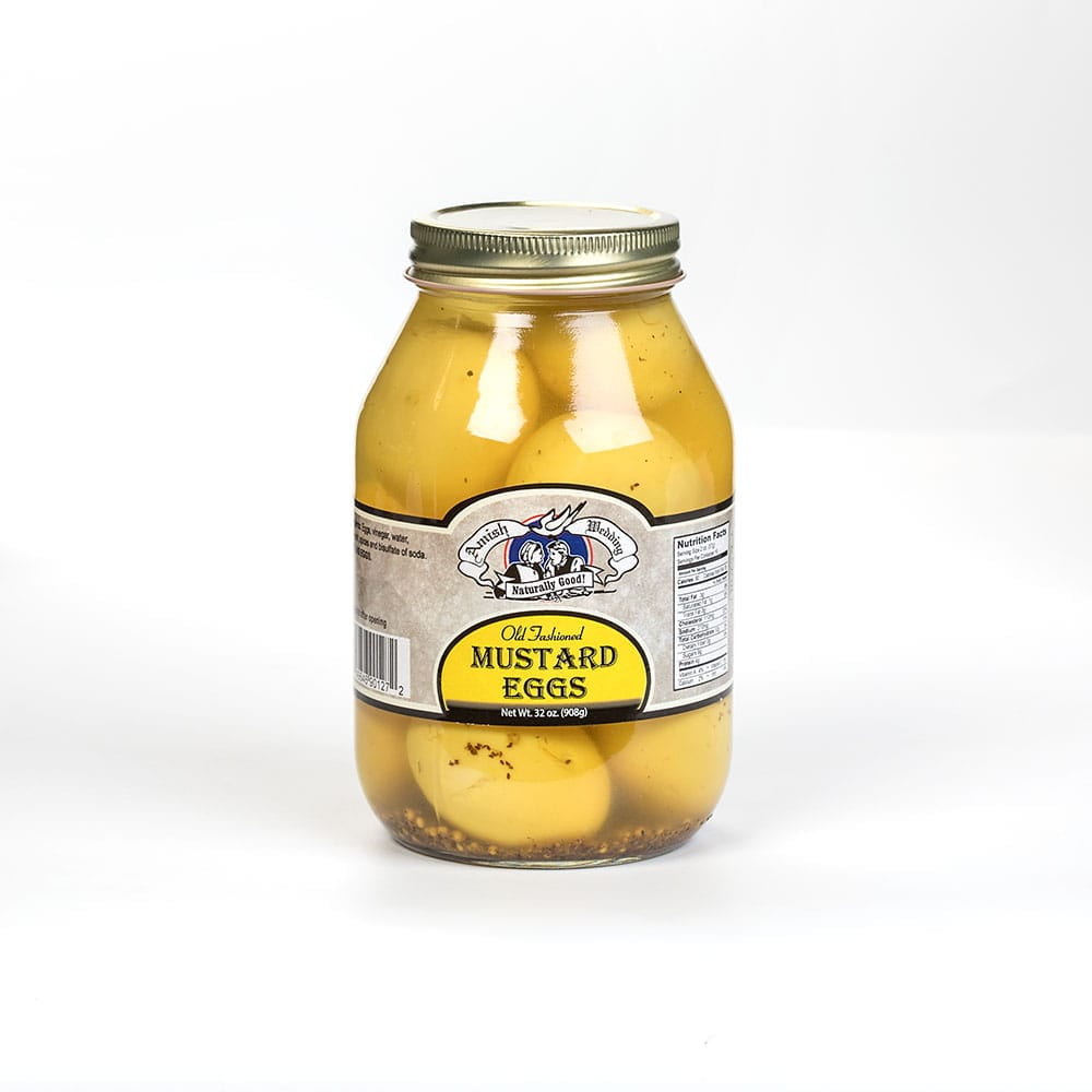 Amish Wedding Natural Pickled Mustard Eggs, 32 oz jar - Walmart.com