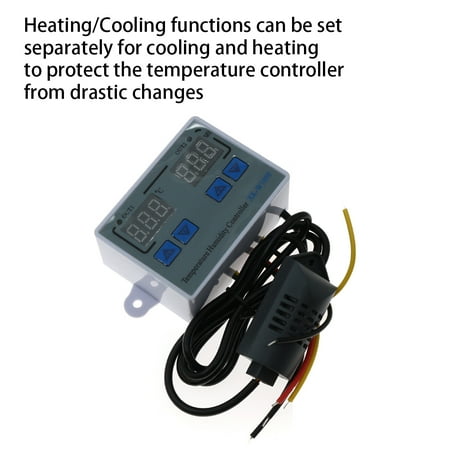 Thermostat LED Screen Dual Display Temperature Controller 12V AC110 ...