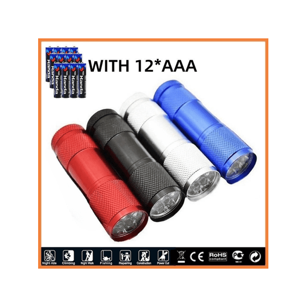 Super Bright 9-LED Mini Flashlights, 4 Assorted Colors - Best Tac Torch ...