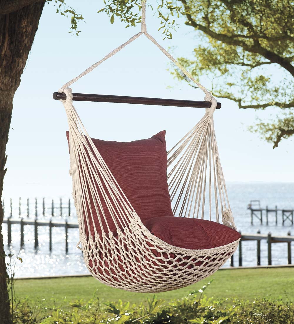 Rope Hammock Swing with Bracing Rod & 2 Pillows - Walmart.com