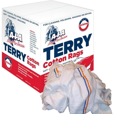 25 Lb Box Reclaimed White Cotton Sheeting Shop Rags: 75 to 125 Towels ...