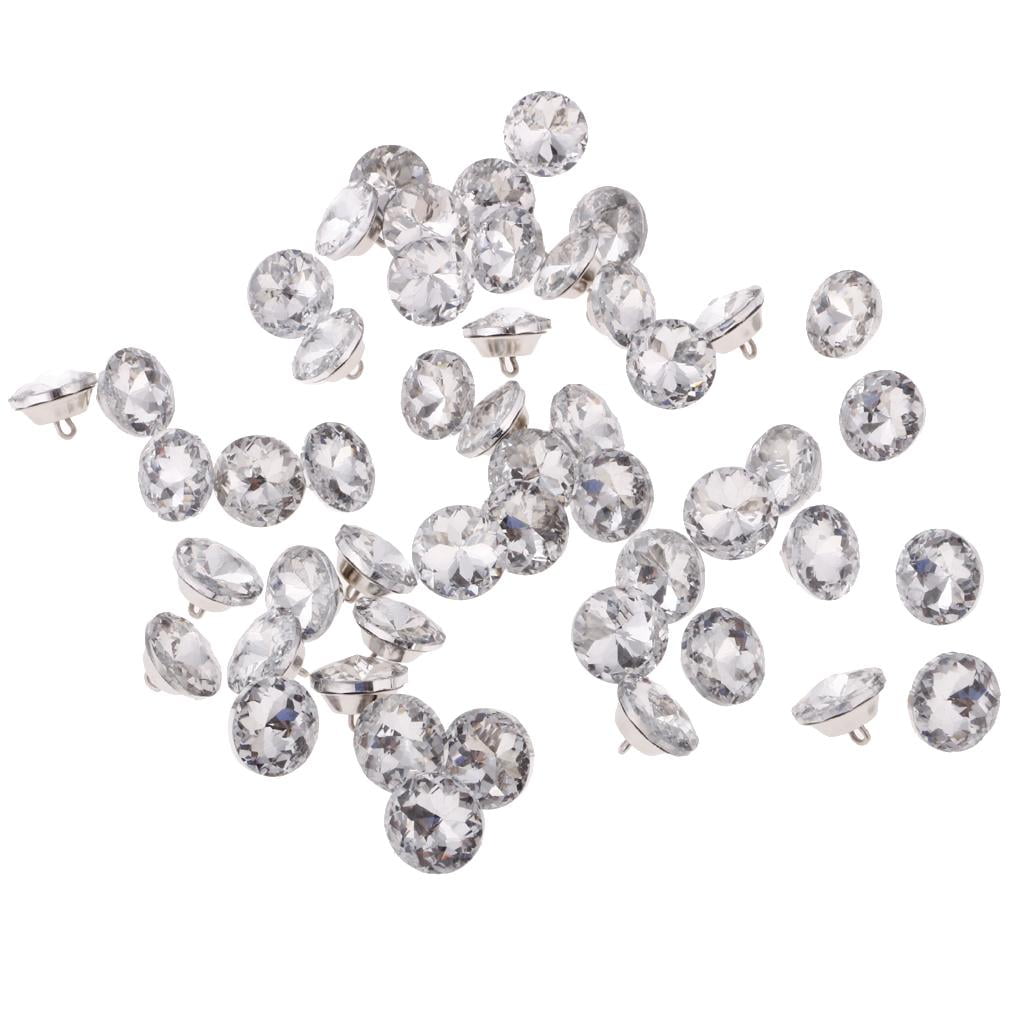 Paquete de 50 Rhinestone Botones de Cristal Loop Botones para Coser ...