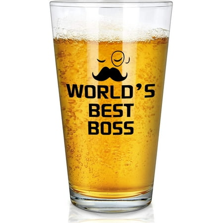 World's Best Boss Beer Glass, Boss Beer Pint Glass - Boss Gifts for Men ...