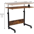 BoldGear Mobile Sofa Side Table, Rolling Bed Table Snack Table, Height ...
