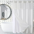 Double Layer Shower Curtain, Reversible Design, Heavy Duty Polyester ...