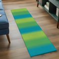 Area Rug 2x6ft Green Blue Vertical Stripes Area Rugs Washable Low Pile ...