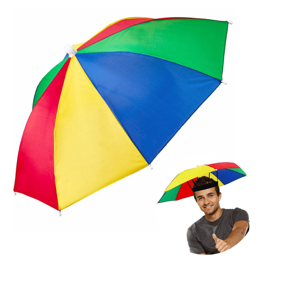 Umbrella Hat - Colorful Party Hats - Hands Free, Funny Rainbow Colorful ...
