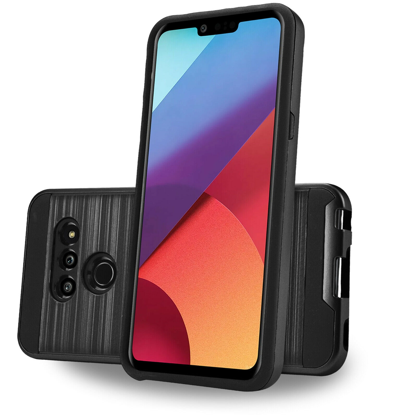 LG G8 ThinQ Case, 2-Piece Style Hybrid Shockproof Hard Case Cover with Hybird Shockproof-Black ...