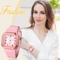 Avaner Square Quartz Analog Watch: Men Women Black/White/Pink Silicone ...