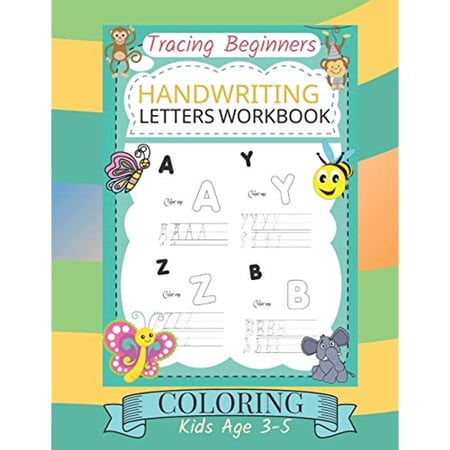 Tracing beginners handwriting letters workbook coloring kids age 3-5 ...