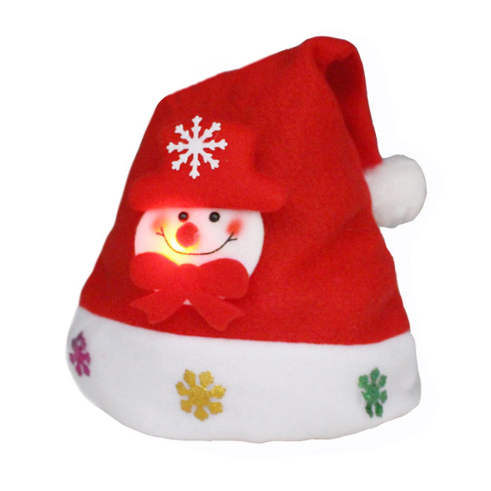Red Christmas Hat Glowing Increase Atmosphere 3D Snowflake Festival ...
