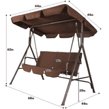 Steel Porch Patio Swing with Canopy - Outdoor Furniture - Walmart ...