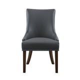 Chic Home Cooper PU Leather, Linen Swoop Arm Dining Chair, Set of 2 ...