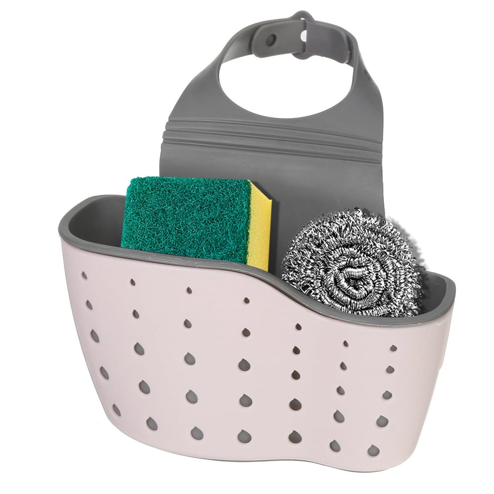 Kitchen Hanging Sponge Holder, Adjustable Rubber Sink Caddy Organizer ...