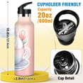 600ML Stainless Steel Insulated Cup Sports Water Bottle Portable ...