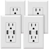 4.8A Ultra High Speed Dual USB Charger Outlet - 15A Tamper Resistant ...