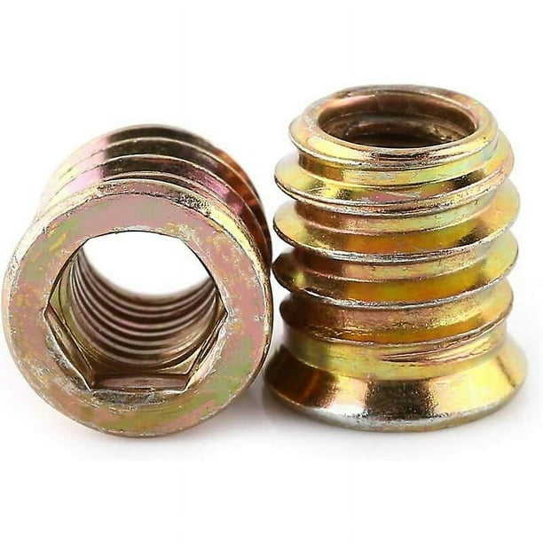 Paquete de 20 tuercas hexagonales roscadas de aleación de zinc, surtido de tuercas de inserción ...