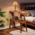 Finmind Narrow End Table for Living Room, 2-Tier Slim Sofa Side Table ...