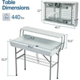 JINSEED Outdoor Ice Cooler Folding Table, Portable Cooler Table with ...
