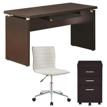 Two Drawer File Cabinet with Desk And Chair - Washed Gray Taupe ...