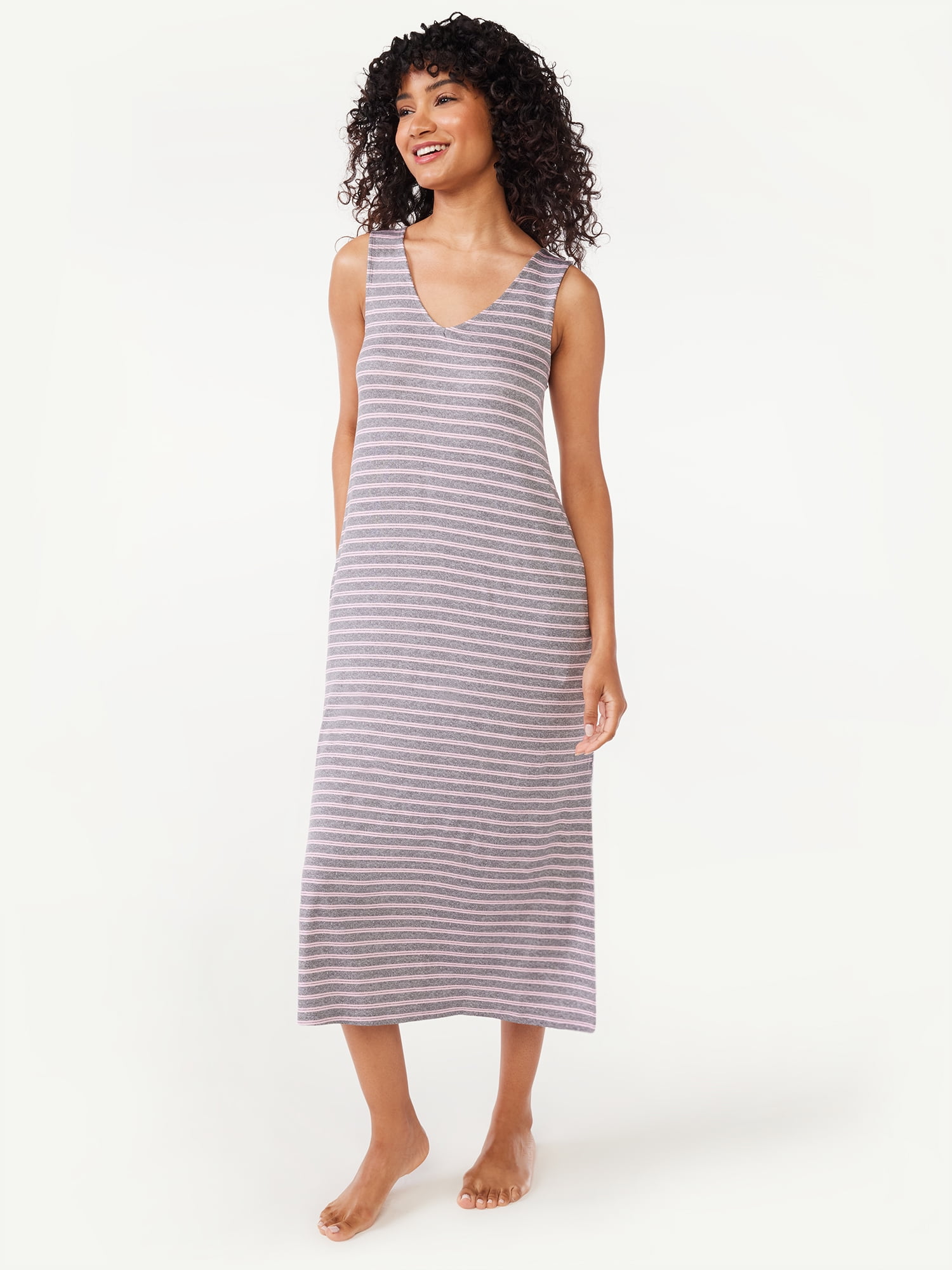 Joyspun Women's Sleeveless Midi Sleep Chemise, Sizes S to 4X - Walmart.com