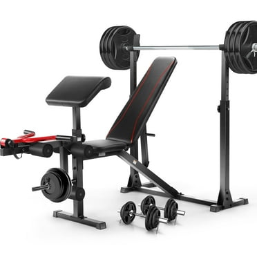 Doufit 6 In 1 Adjustable Weight Bench, 660lbs with Squat Rack, Leg ...