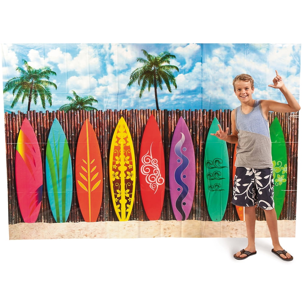 Surfs Up Surfboard Backdrop Banner - Party Decor - 3 Pieces - Walmart.com