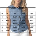 Antinious Ladies Round Neck Sleeveless Denim Asymmetric Button ...