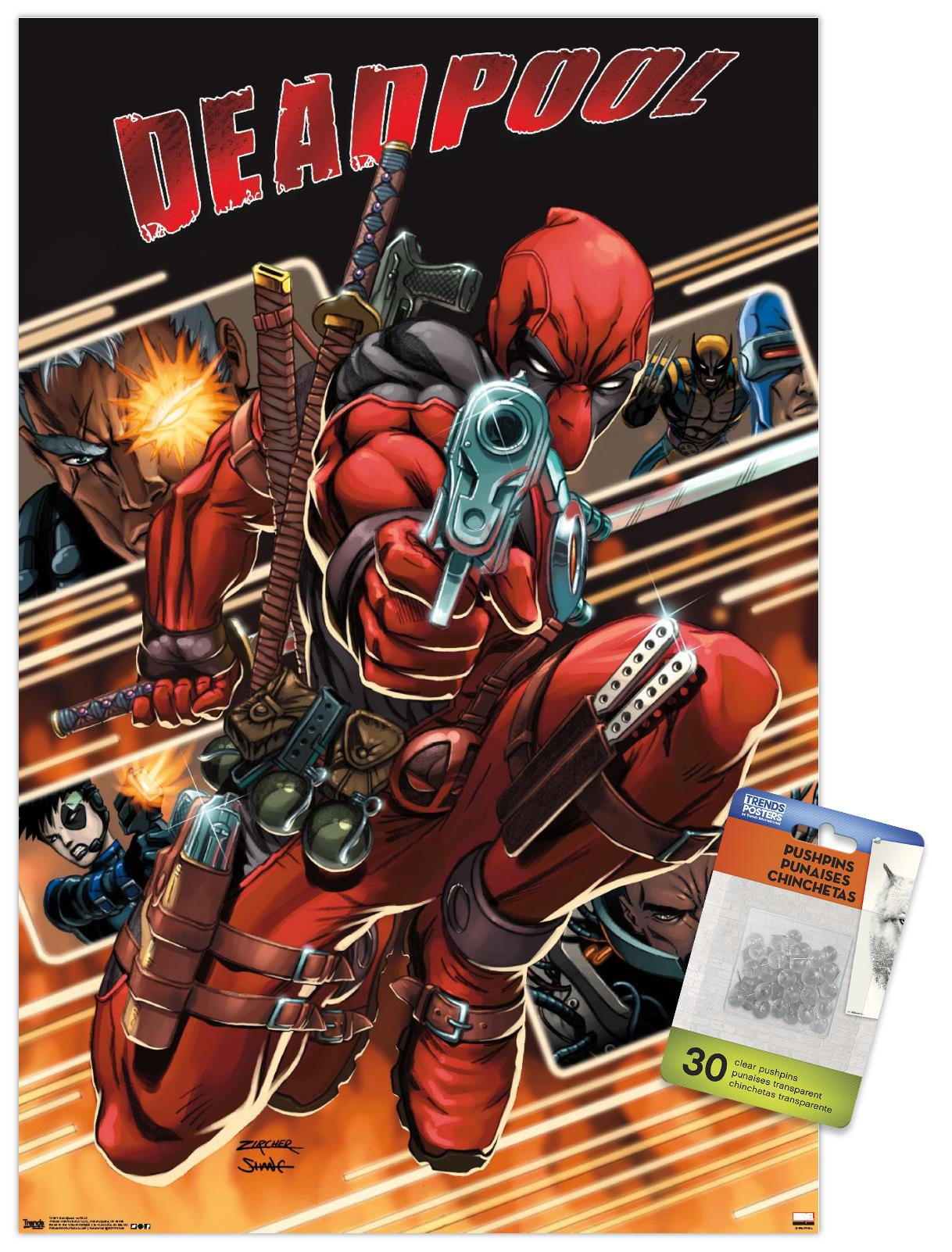 Marvel Comics - Deadpool - Attack Collage Wall Poster with Push Pins ...