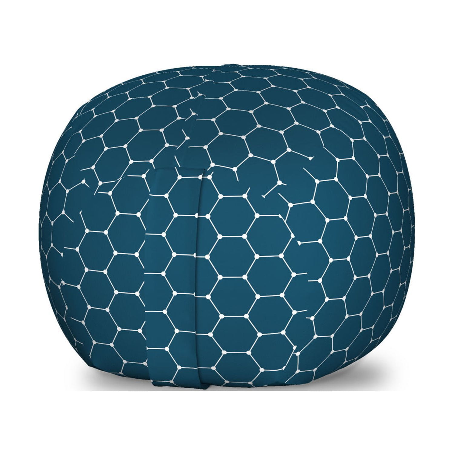 Geometric Storage Toy Bag Chair, Simplistic Outline Pattern of Hexagons ...