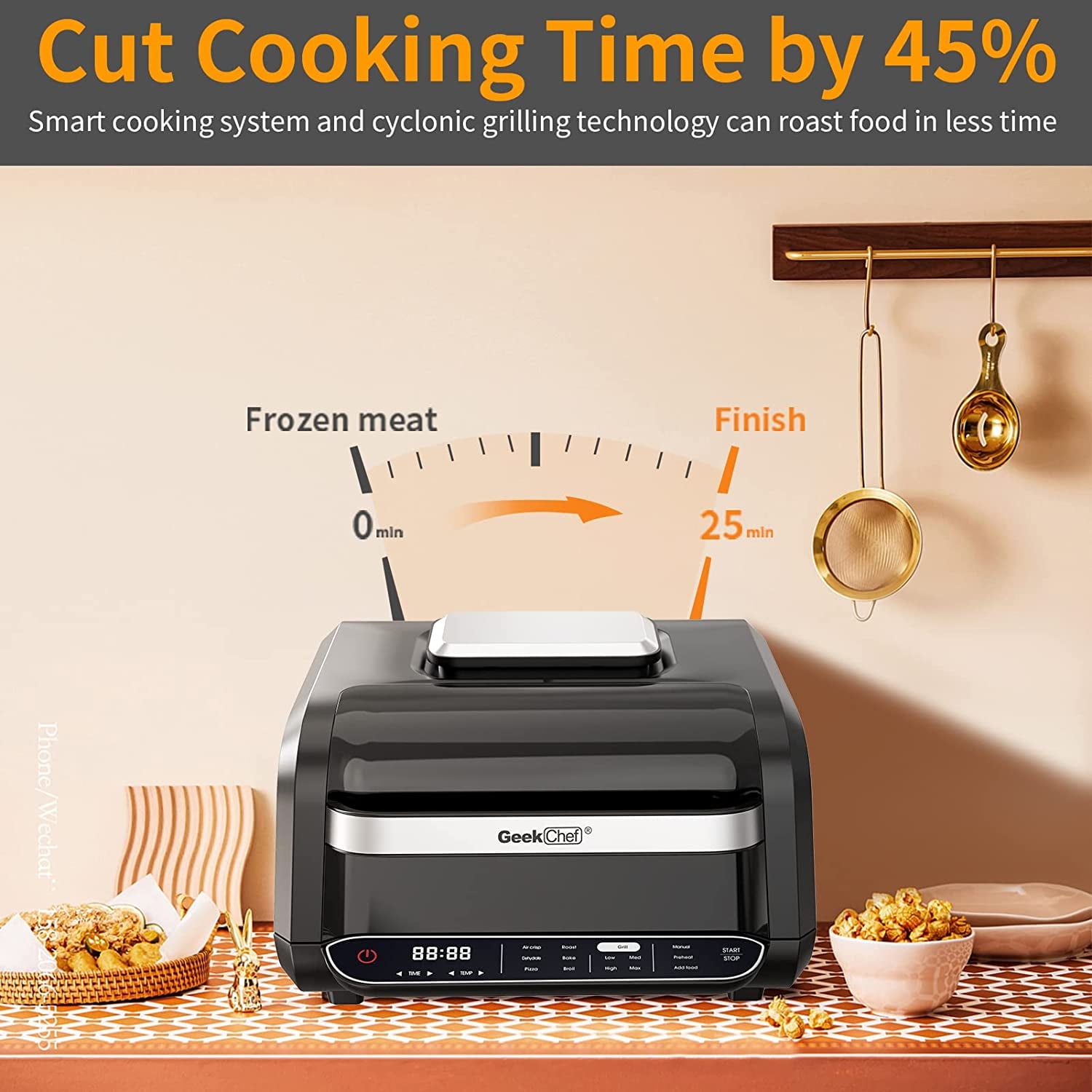 Buy Geek Chef Smart Smart 7-in-1 Indoor XL Air Fryer Grill Combo ...