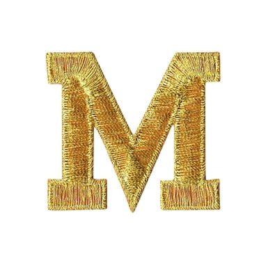 Alphabet Letter - R- Color Gold - 2" Block Style - Iron On Embroidered ...