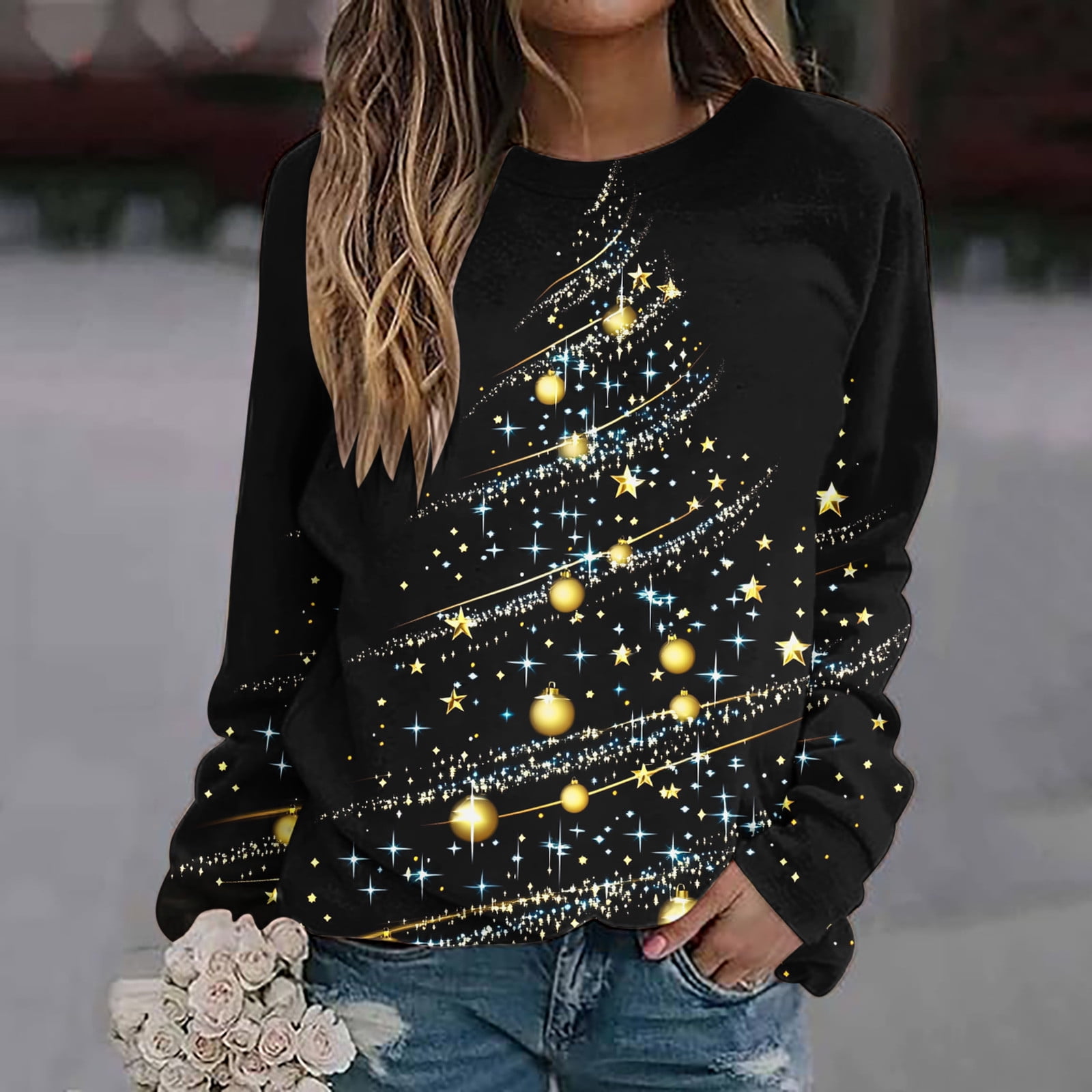 Click here for Amzcrzy Womens Sweatshirts Christmas Sweatshirt Wo... prices