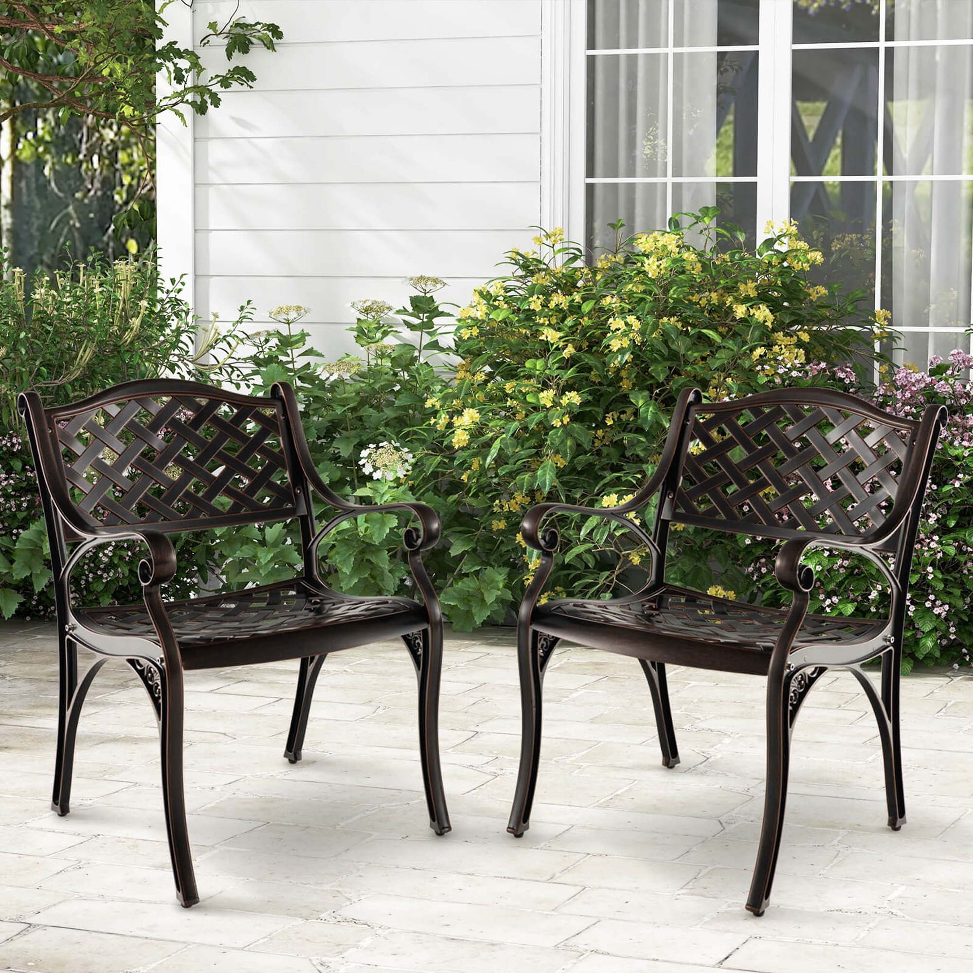Click here for Costway 2 Pcs Cast Aluminum Patio Chairs Set Of 2... prices