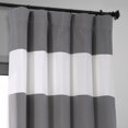 Slate Grey & Off White Horizontal Stripe Cotton Hotel Blackout Curtain ...