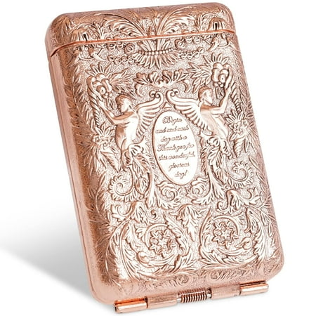 (Rose Gold)Retro European Cigarette Case Box Vintage Metal Cigarette ...