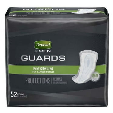 Depend Men's Leak Guard Bladder Incontinence Pads, Maximum Absorbency ...