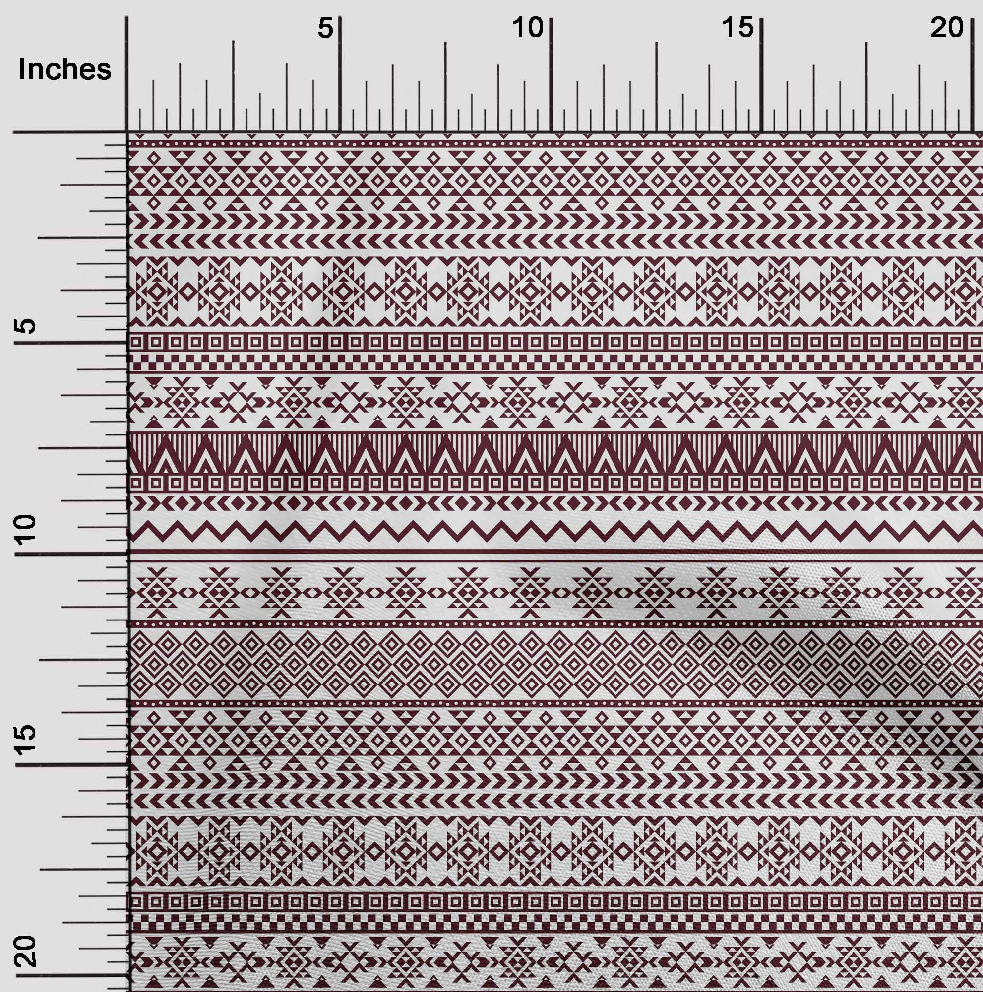 oneOone Viscose Chiffon Maroon Fabric Aztec Tribal Sewing Craft ...