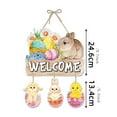 JeashCHAT Easter Welcome Sign Easter Eggs Bunny Flower Hanging Door ...