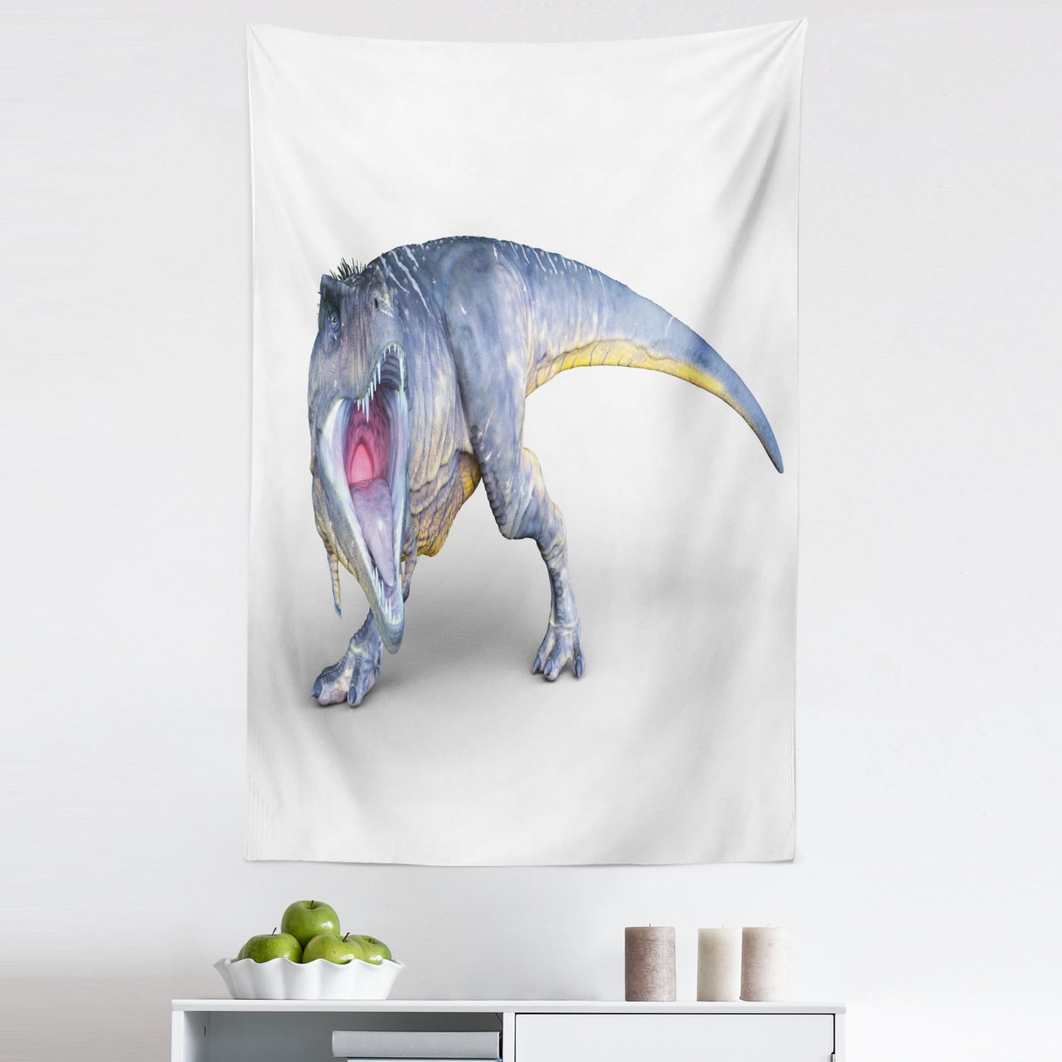 Dinosaur Tapestry, Monstrous Aggressive Creature Detailed Vivid Hand ...