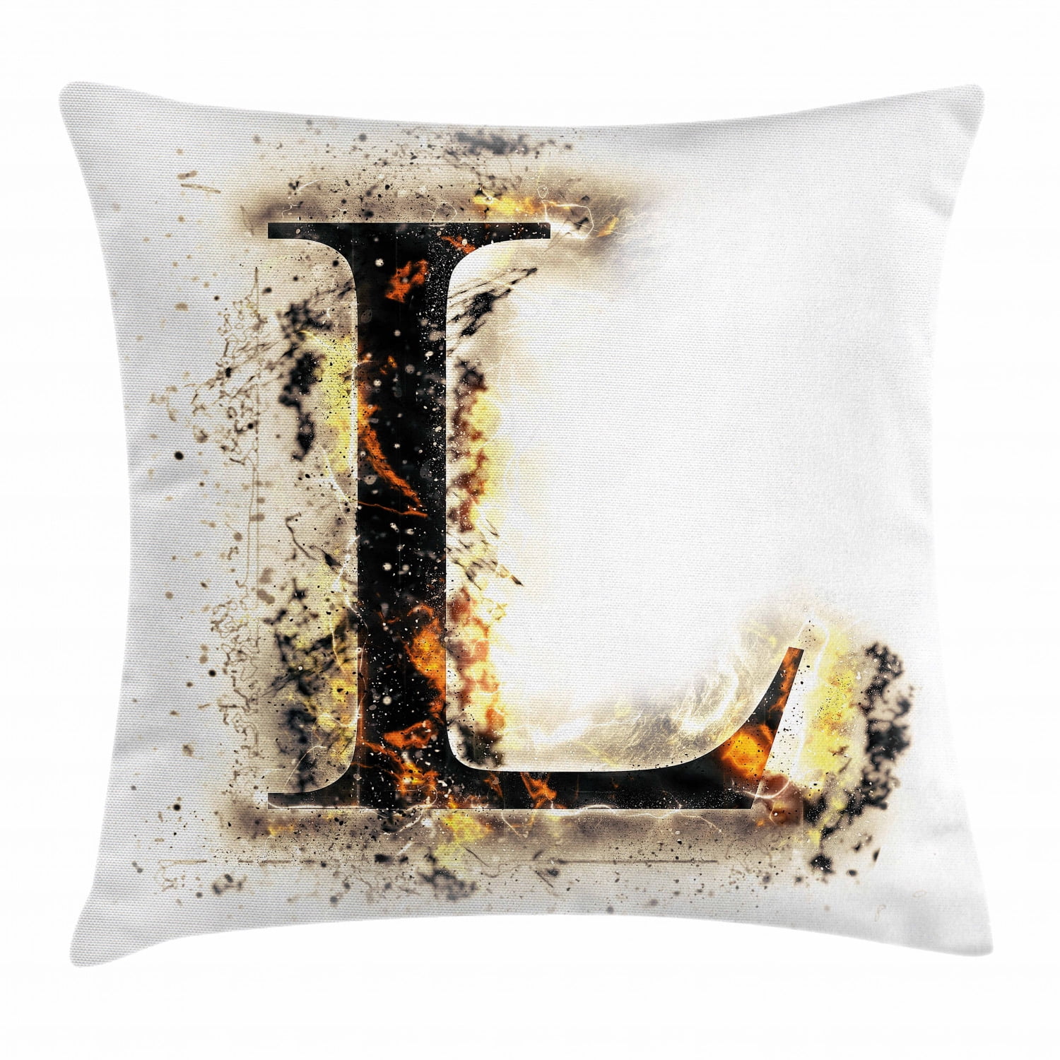 Letter L Throw Pillow Cushion Cover, Fire Letter Capital L Alphabet ...